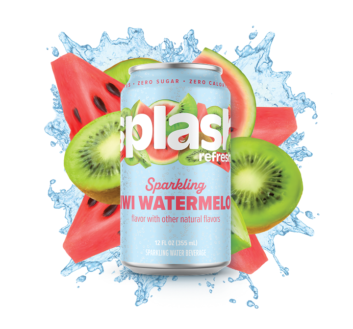 Kiwi Watermelon Sparkling Water Beverage | Splash Refresher